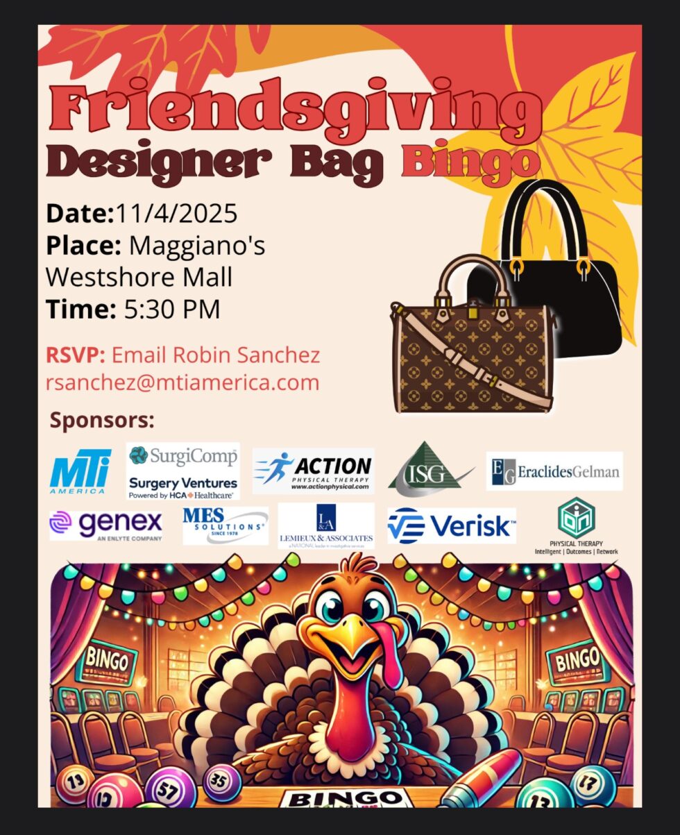 Friendsgiving Designer Bag Bingo- Tampa | Eraclides Gelman
